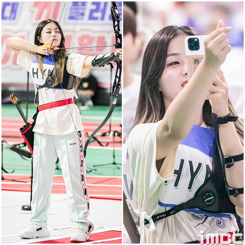 [움짤] HYNN, 흰 쏴야G~ (아육대 B하인드)