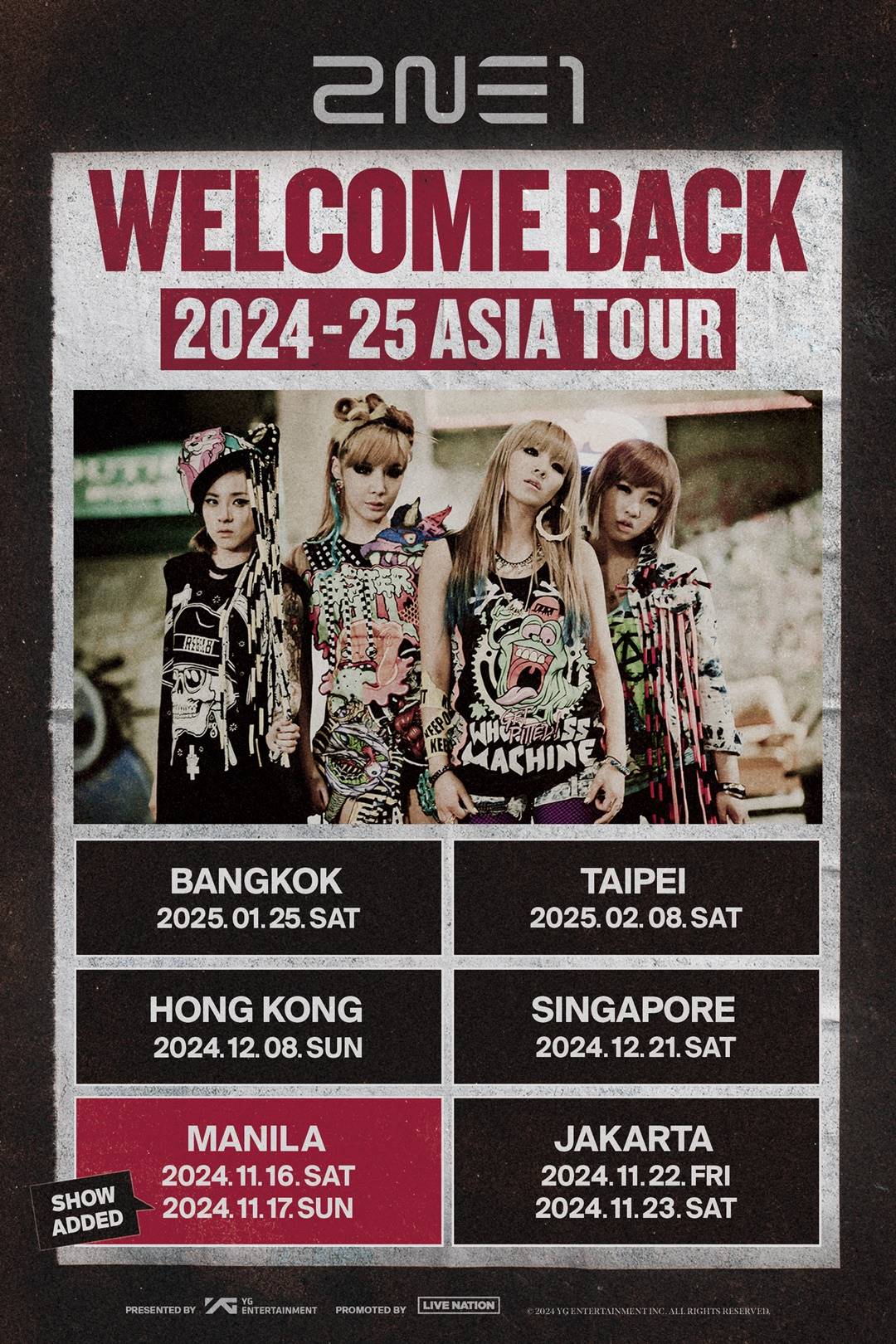 2NE1, 아시아 공연 추가…막강한 티켓 파워 입증